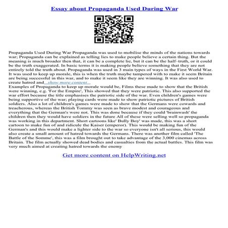 Essay On Propaganda | PDF