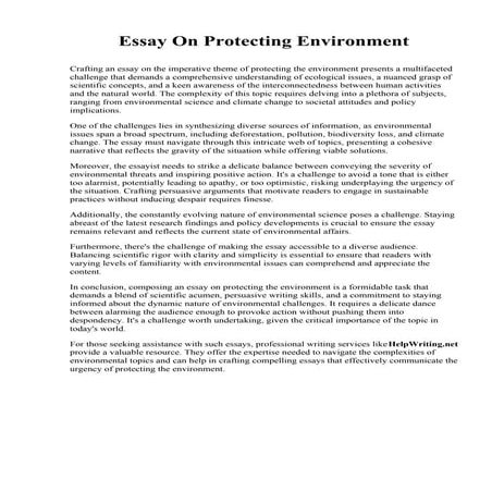 Essay On Protecting Environment.pdf