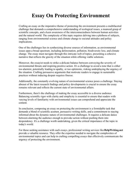 Save The Environment Essay.pdf