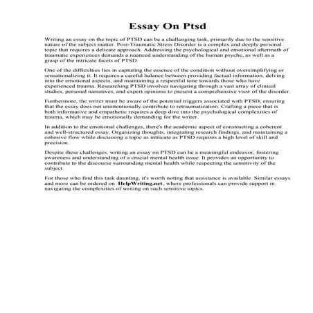 Essay On Ptsd. Ptsd case study example - studyclix.web.fc2.com