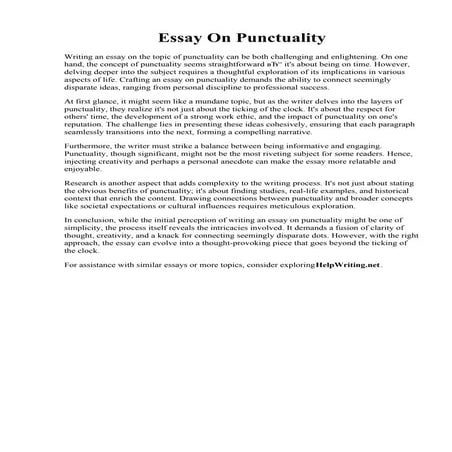 Essay On Punctuality | PDF