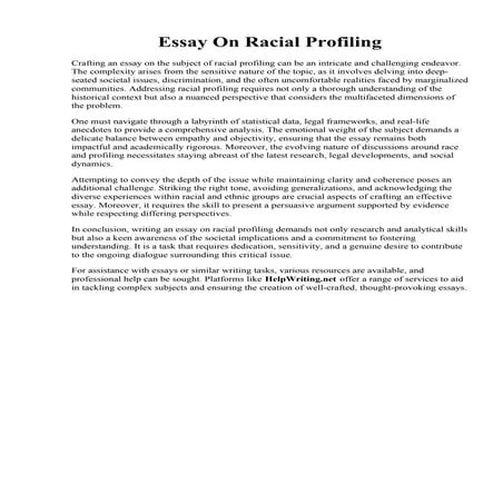 Essay On Racial Profiling | PDF
