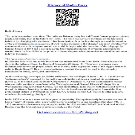 Essay On Radio | PDF