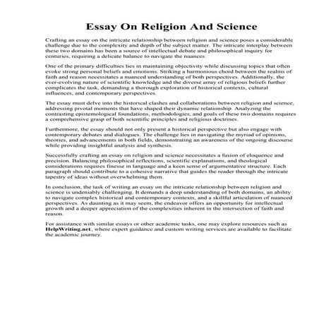 Essay On Religion And Science | PDF