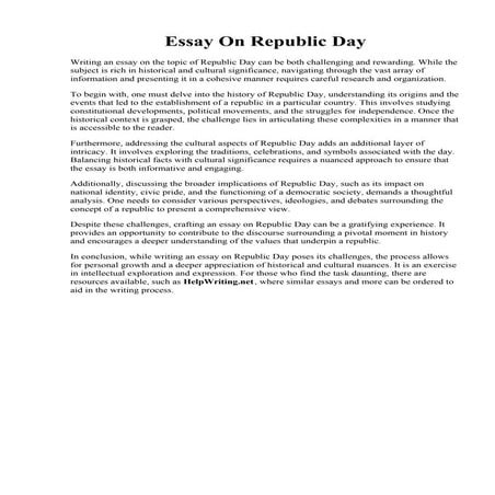 Essay On Republic Day | PDF