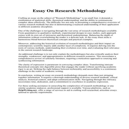 Essay On Research Methodology.pdfEssay On Research Methodology | PDF