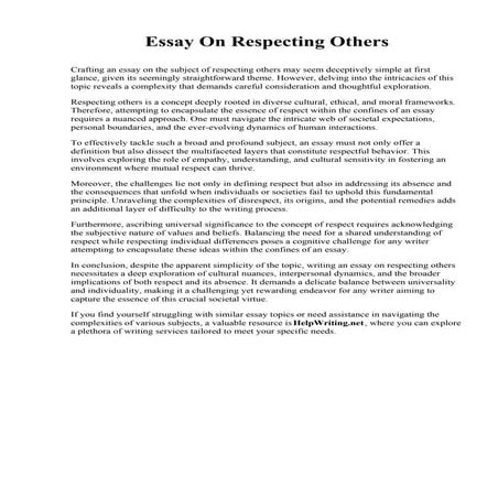 Essay On Respecting Others.pdf