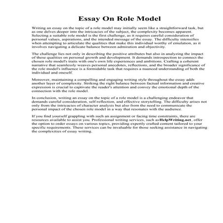 Essay On Role Model | PDF