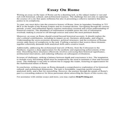 Essay On Rome | PDF