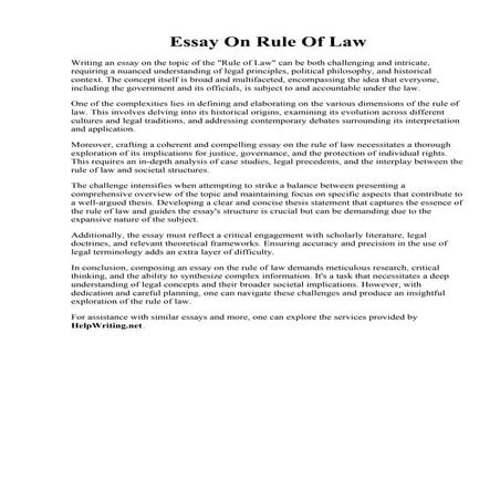 Essay On Rule Of Law | PDF