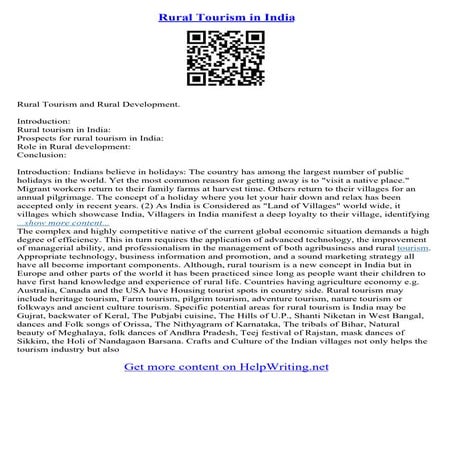 Essay On Rural Development | PDF