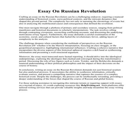 Essay On Russian Revolution | PDF