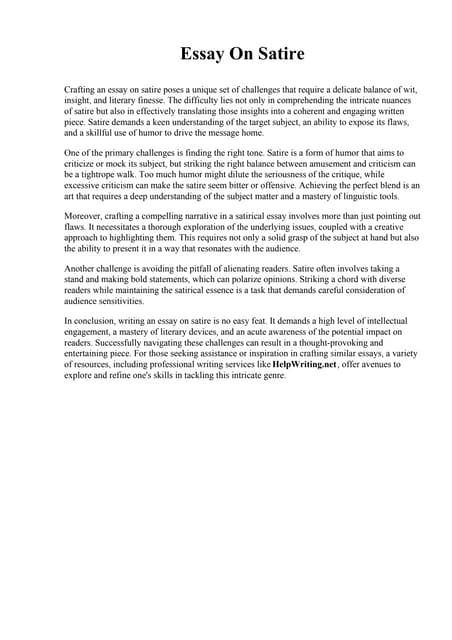 Example Of A Satirical Essay.pdf
