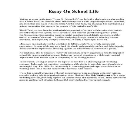Essay On School Life.pdf