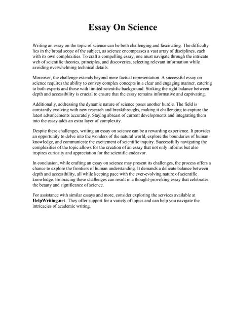 Science Essay. East Arkansas Community College | PDF