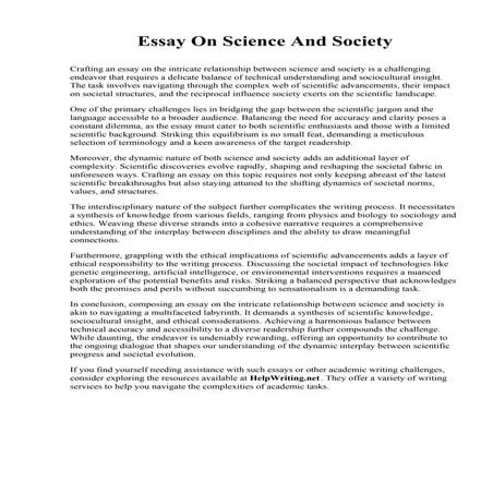 Essay On Science And Society.pdf | Science