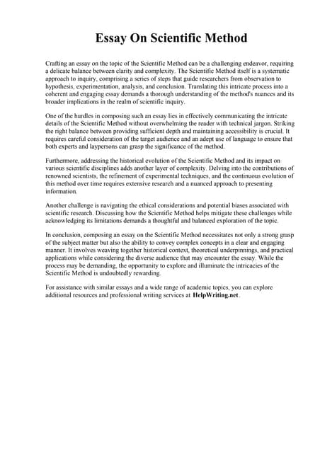 Science Essay. East Arkansas Community College | PDF