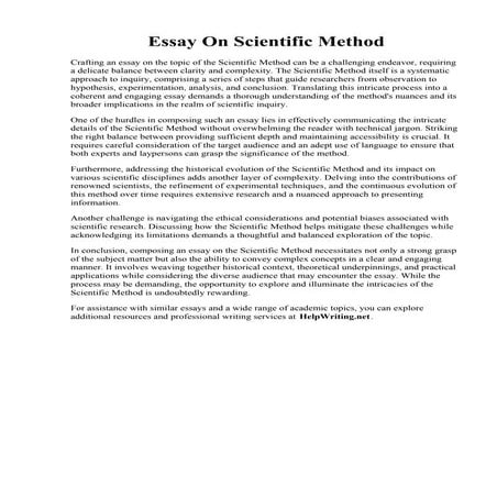 Essay On Scientific Method | PDF