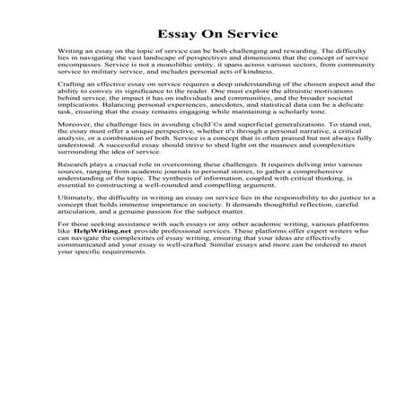 Essay On Service. PPT - Best essay writing service PowerPoint ...