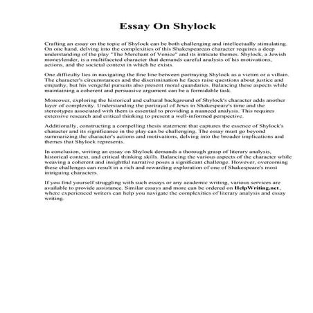 Essay On Shylock.pdf