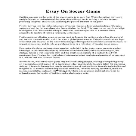 Essay On Soccer Game.pdf