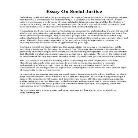 Essay On Social Justice.pdfEssay On Social Justice. Social Justice ...