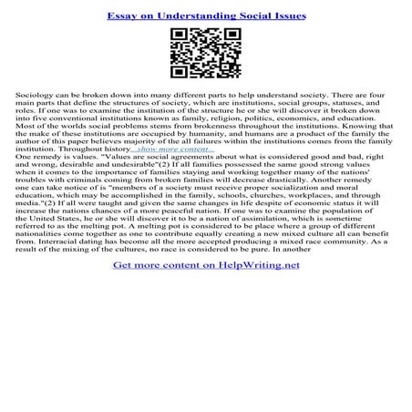 Essay On Social Problems | PDF