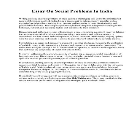 Essay On Social Problems In India.pdf | Debated Sensitive Social Issues ...