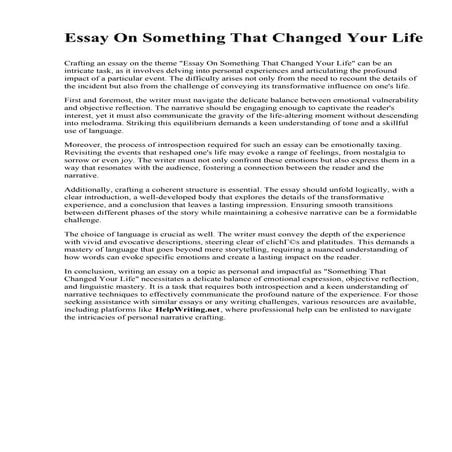 Essay On Something That Changed Your Life.pdf