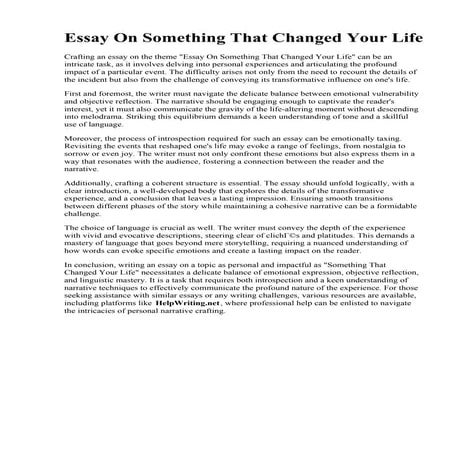 Essay On Something That Changed Your Life.pdf