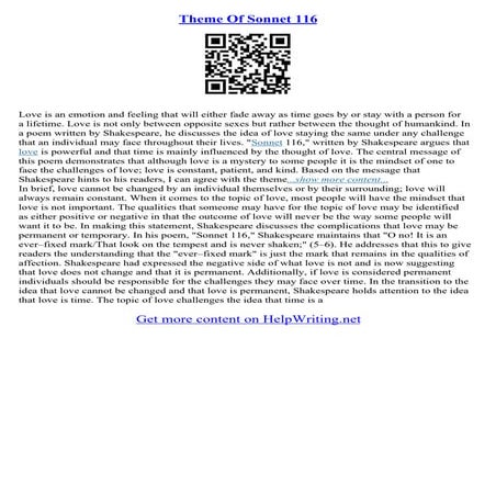 Essay On Sonnet 116 | PDF