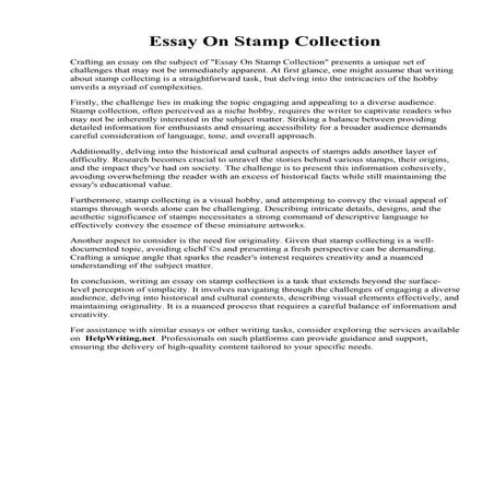 Essay On Stamp Collection | PDF
