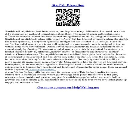 Essay On Starfish | PDF