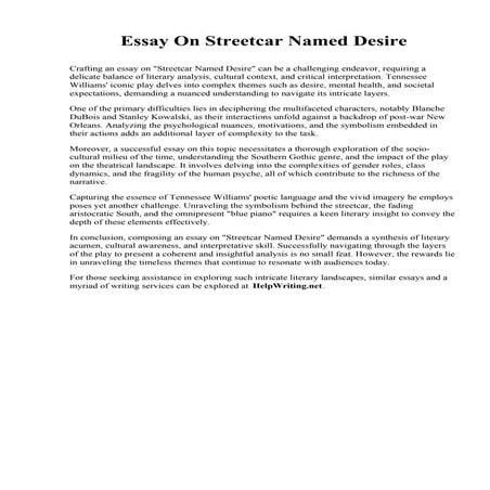 Essay On Streetcar Named Desire.pdf