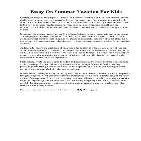 Essay On Summer Vacation For Kids.pdf