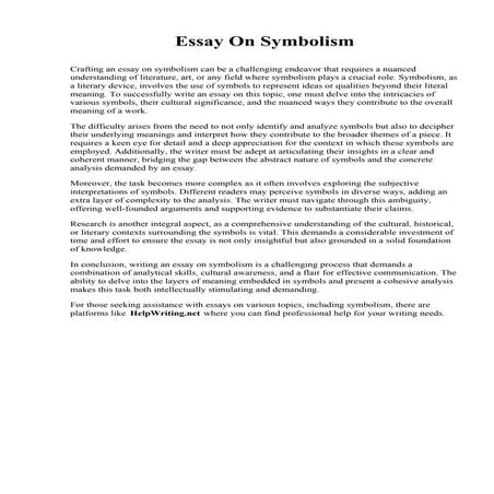 Personal Symbol Essay | PDF