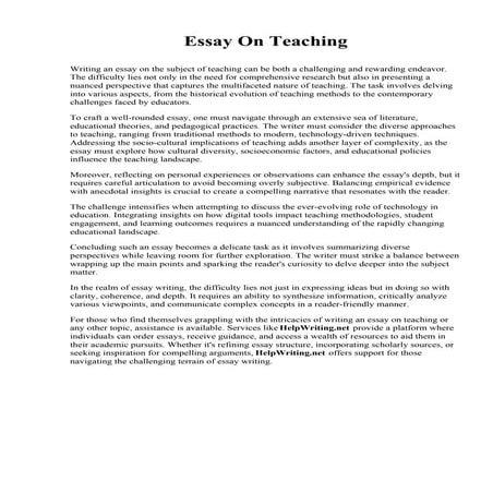 Essay On Teaching.pdf