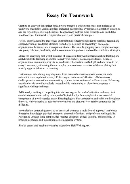 Essay On Team Work.pdf