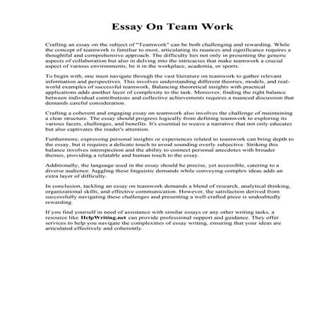 Essay On Team Work.pdf