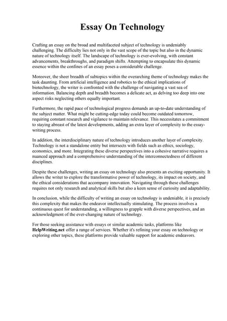 Essay For Technology.pdf | Science