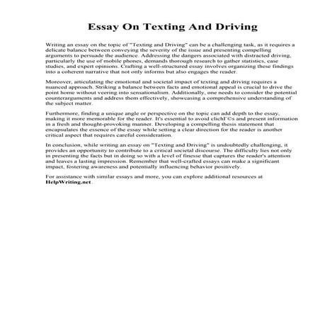 Essay On Texting And Driving.pdf