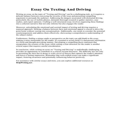Essay On Texting And Driving.pdf