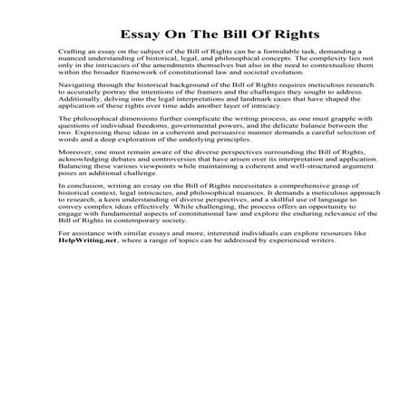 Essay On The Bill Of Rights | PDF