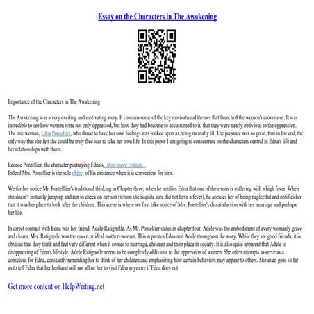 Essay On The Characters In The Awakening | PPT