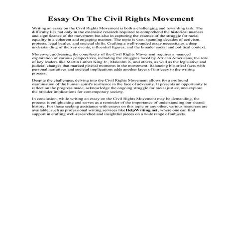 Essay On The Civil Rights Movement.pdfEssay On The Civil Rights ...
