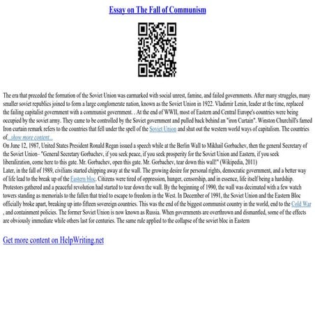 Essay On The Fall Of Communism | PPT