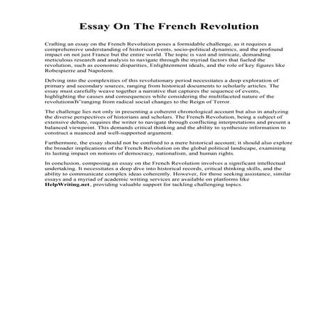 Essay On The French Revolution.pdf | Civic affairs | Politics