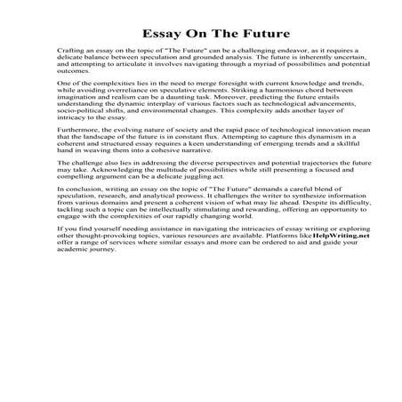Essay On The Future. 013 Essay Example Future Plans My Goals Trueky Com ...