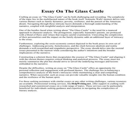 Essay On The Glass Castle | PDF