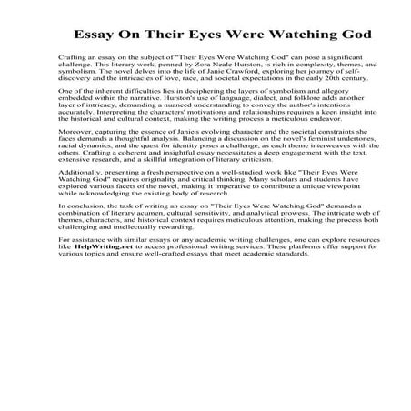 Their Eyes Were Watching God Essay Topics.pdf